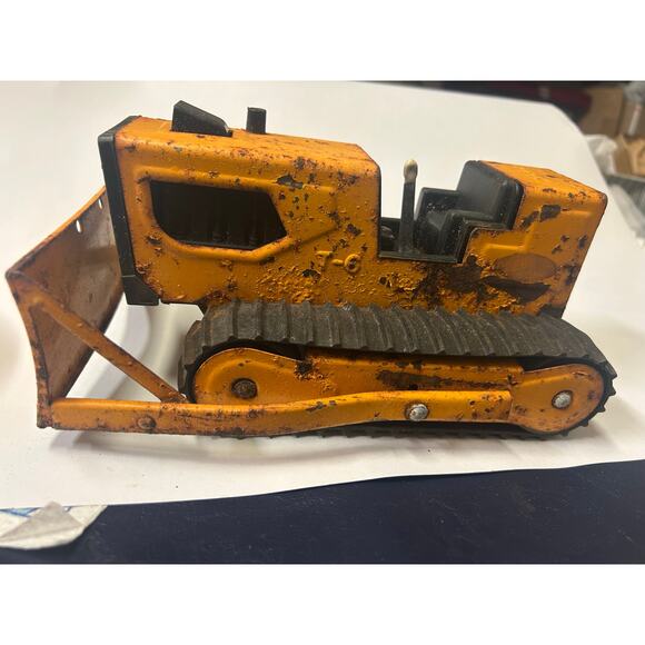 Tonka | Toys | Vintage Tonka T6 Bull Dozer Orange 97s Pressed Steel ...